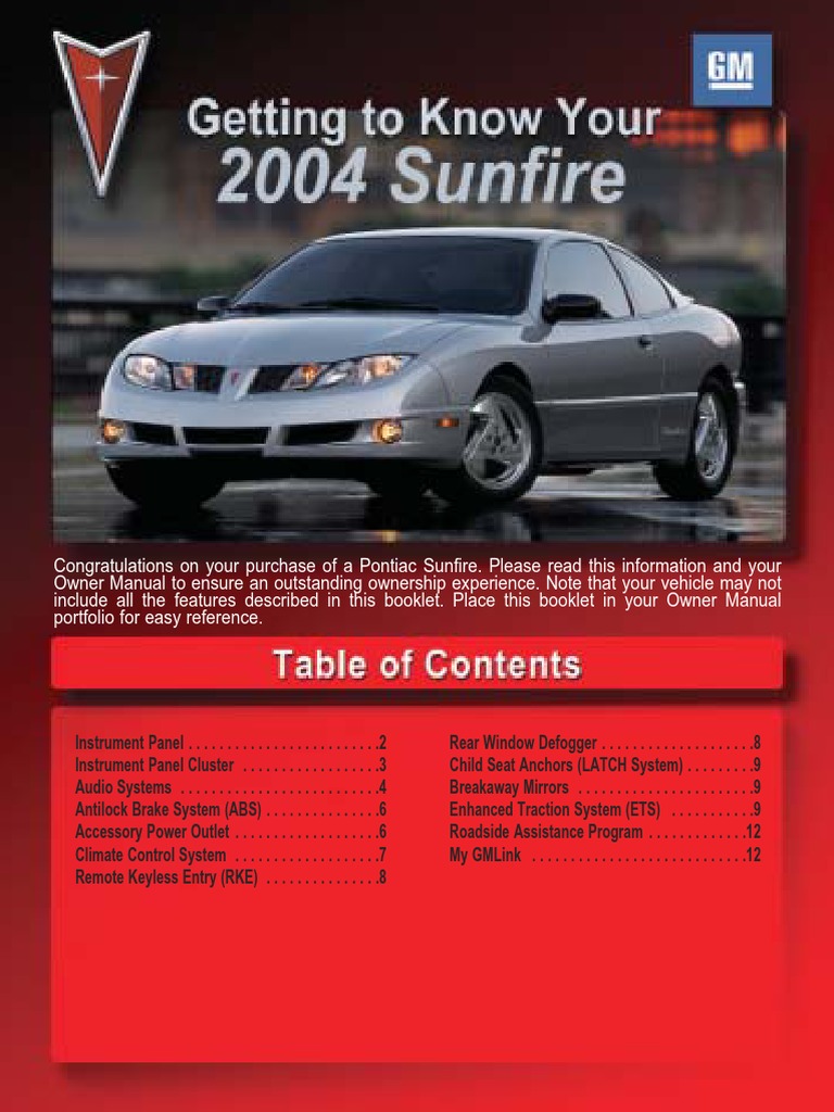 SUNFIRE GUIDE 5/22/03 12:17 PM Page 1 | Download Free PDF | Anti Lock ...