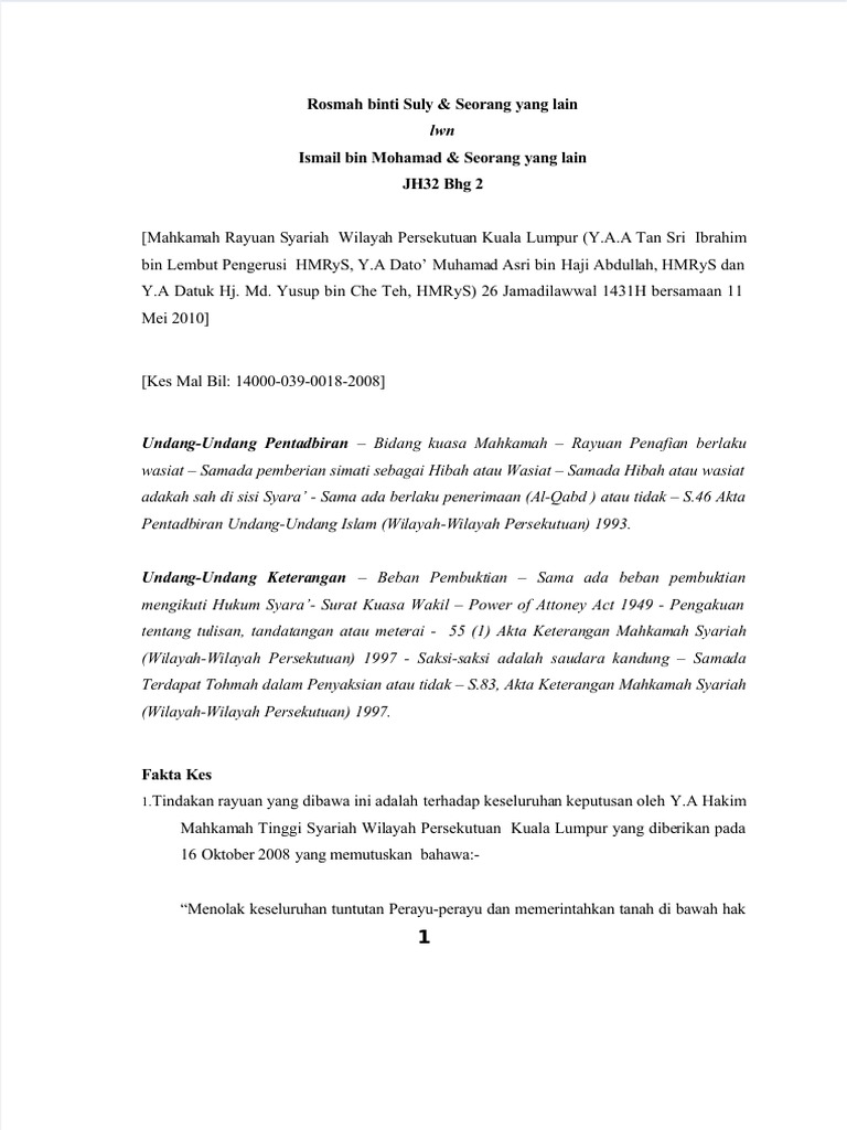 Dokumen - Tips - 6 Rosmah Binti Suly V Ismail Mohd Isu Beban Bukti 13 | PDF