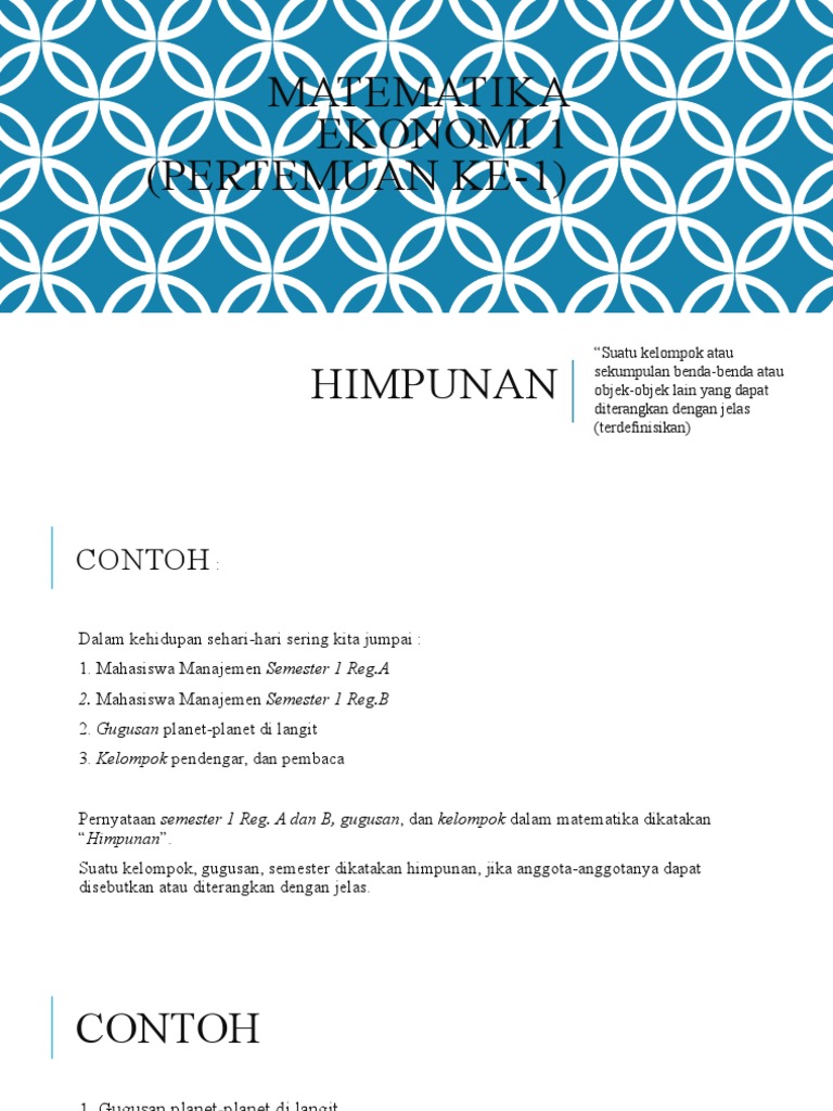 Matematika Ekonomi 1 (Autosaved) (Autosaved) (Autosaved) | PDF