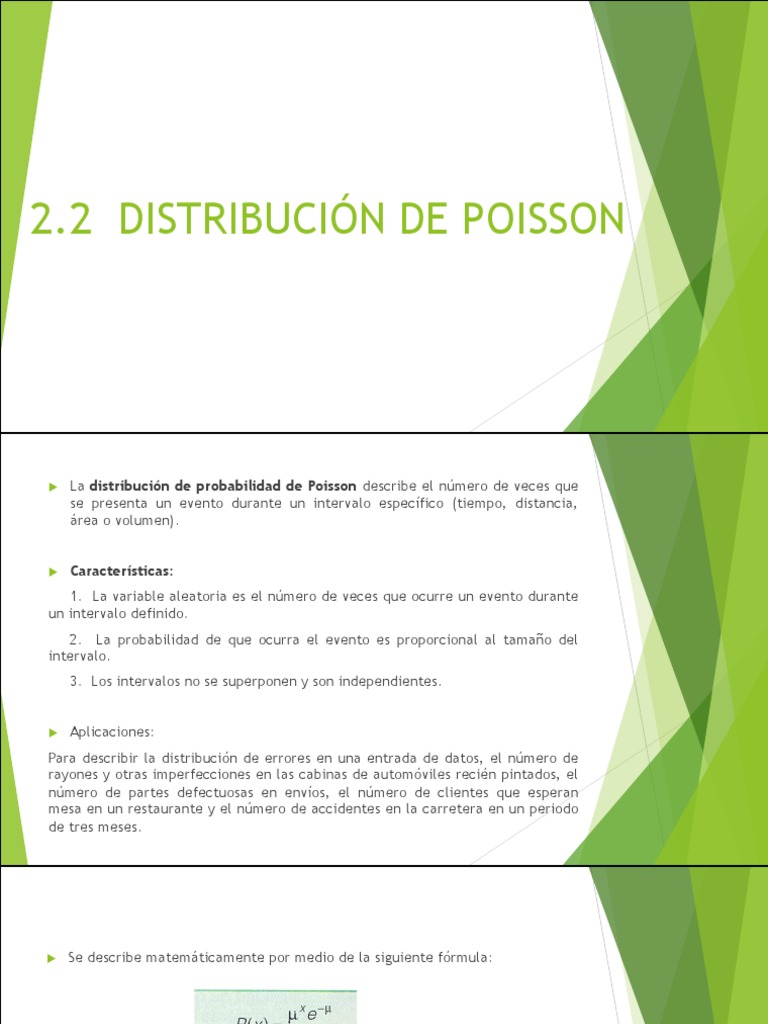 2.2 Distribución de Poisson | PDF | Distribución de veneno | Enseñanza ...