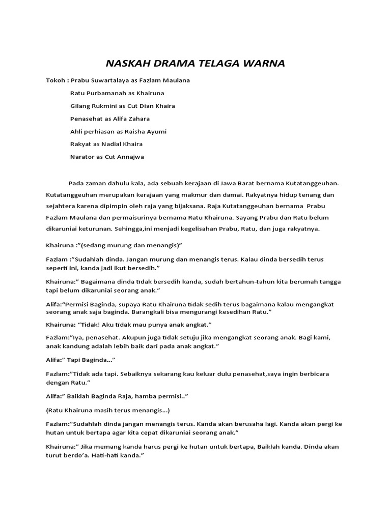 Naskah Drama Telaga Warna New | PDF