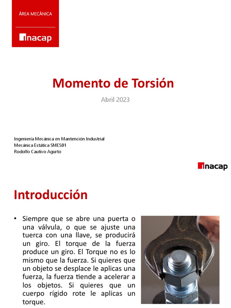 4 - Momento de Torsión | PDF | Esfuerzo de torsión | Fuerza