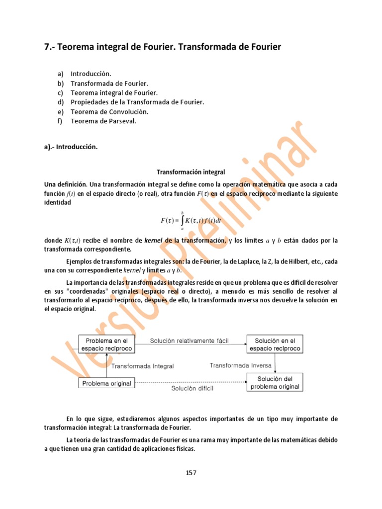 7 Teorema Integral de Fourier - Transformada de Fourier | Descargar ...