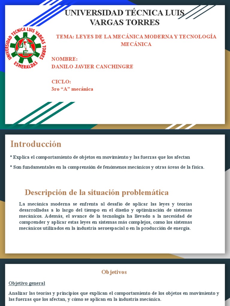 Leyes de La Mecánica Moderna y Tecnología Mecánica | PDF | Mecánica ...