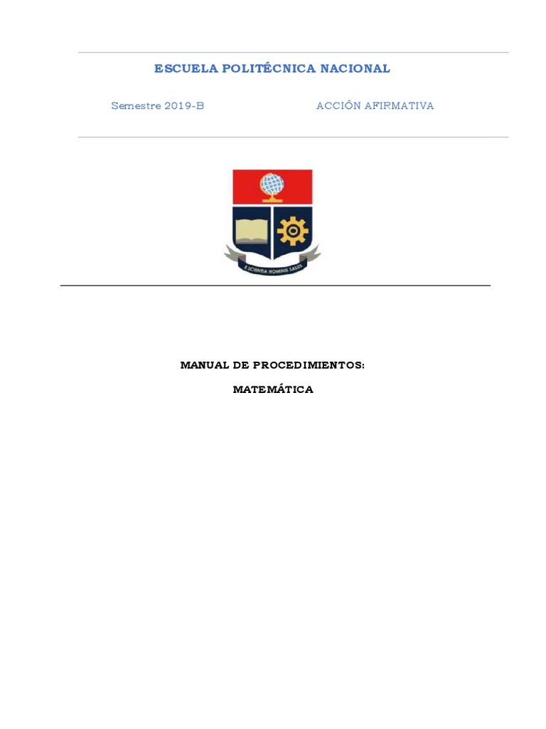 Manual de Fundamentos de Matemática PREPO EPN 2019B | PDF | Conjunto (Matemáticas) | Números