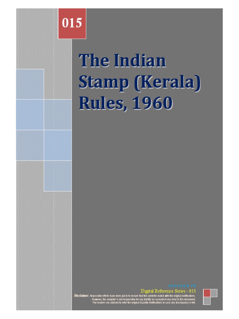 015 The Indian Stamp (Kerala) Rules 1960 (1) | PDF | Negotiable ...