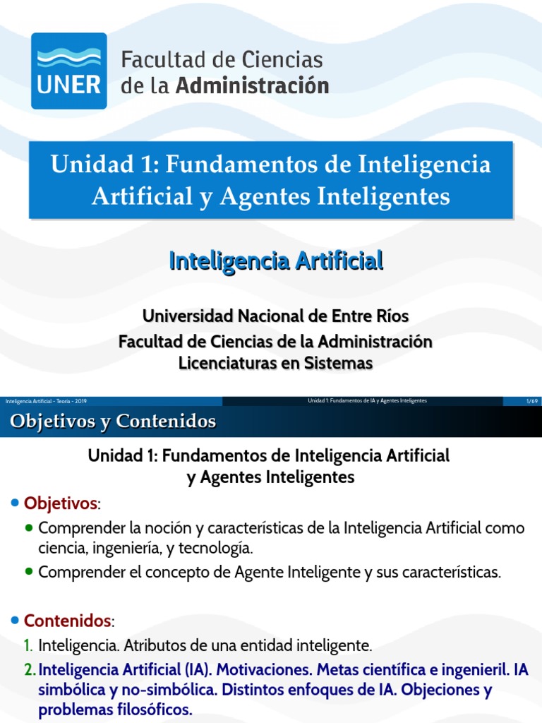 Unidad 1: Fundamentos de Inteligencia Artificial y Agentes Inteligentes ...