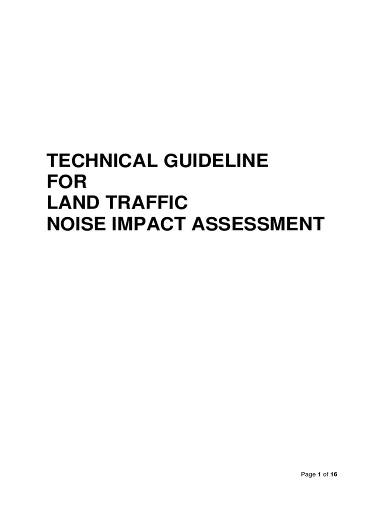 NEA Technical Guidelines For Noise Impact Assessment | PDF | Noise ...