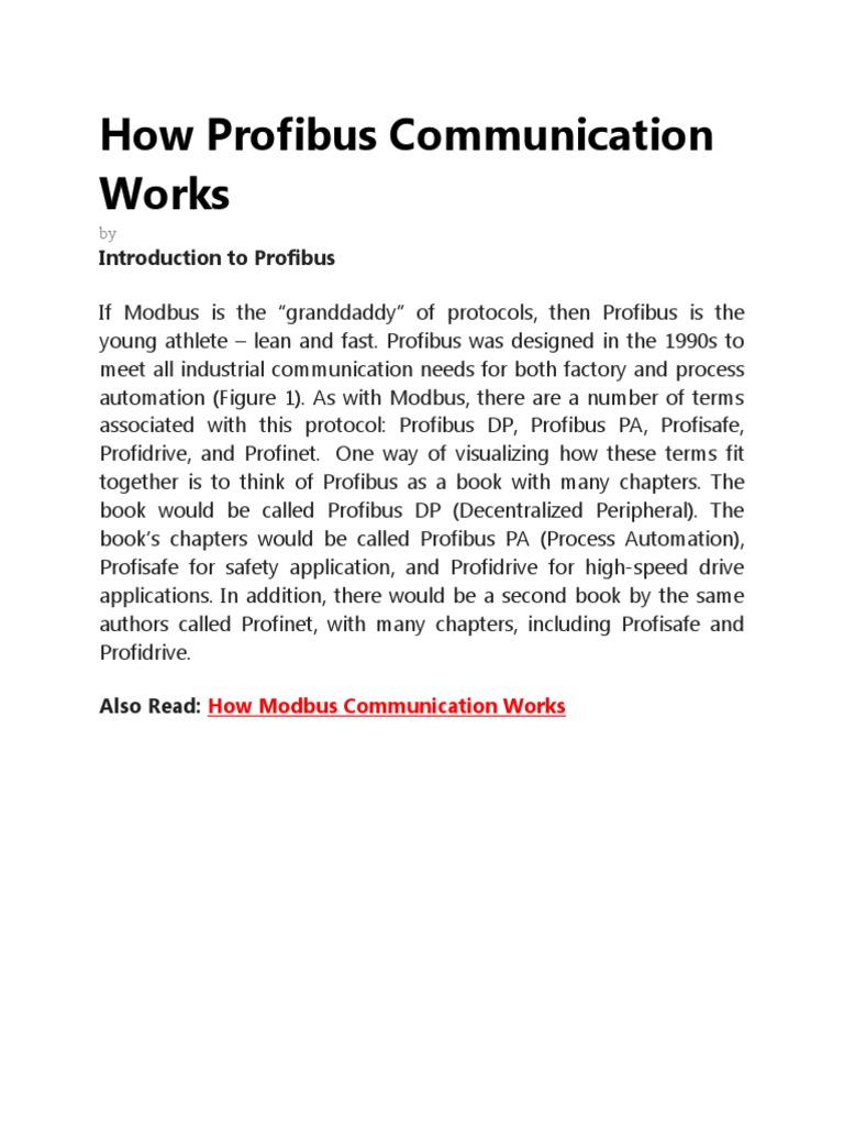 How Profibus Communication Works | PDF | Manufactured Goods | Systems ...
