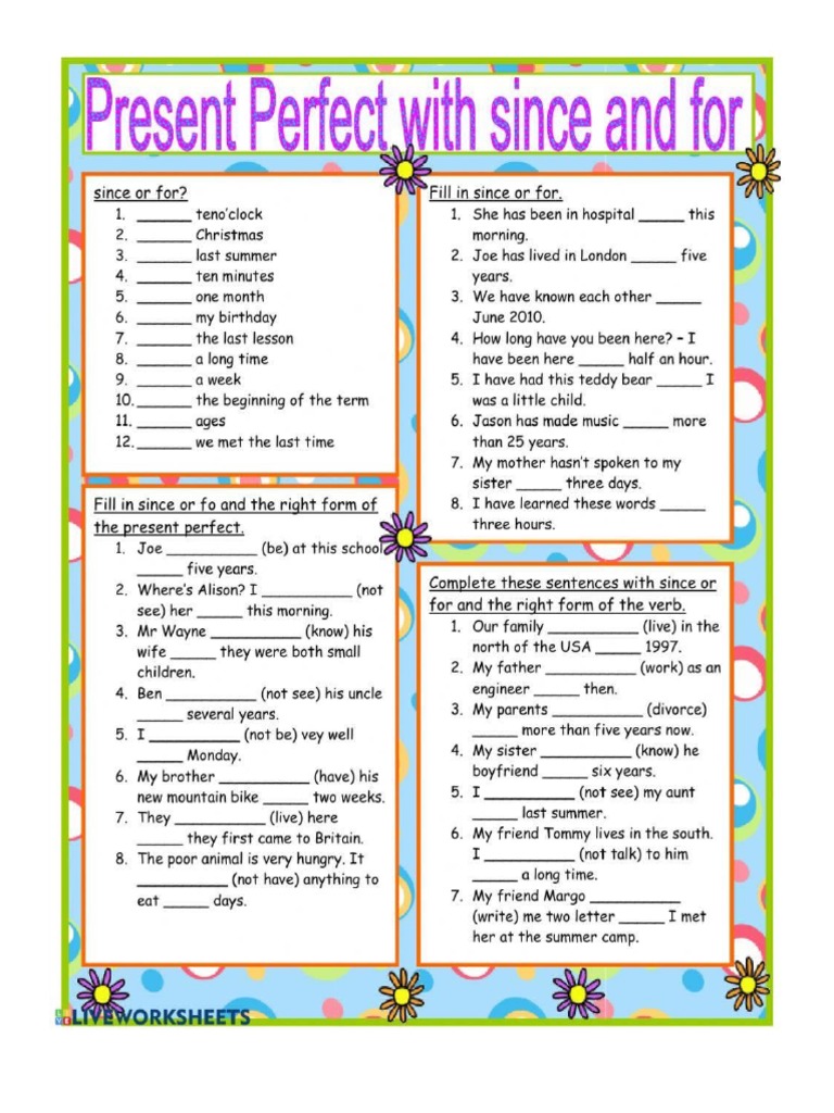 Present Perfect Exercises | PDF