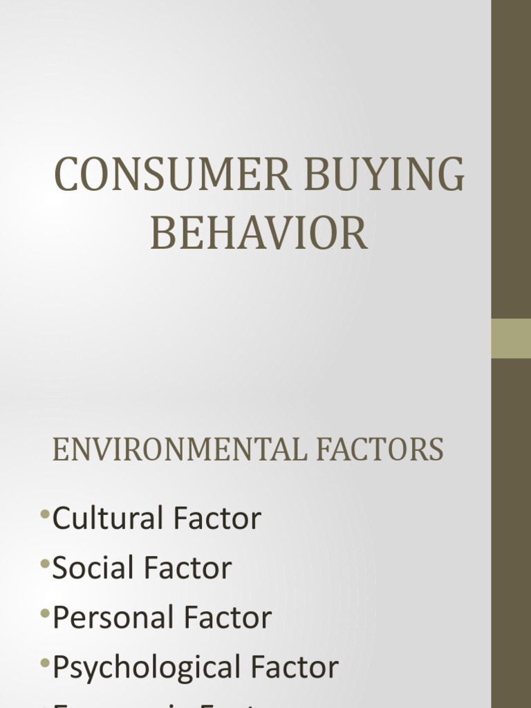 Consumer Buying Behavior | PDF | Consumer Behaviour | Behavior