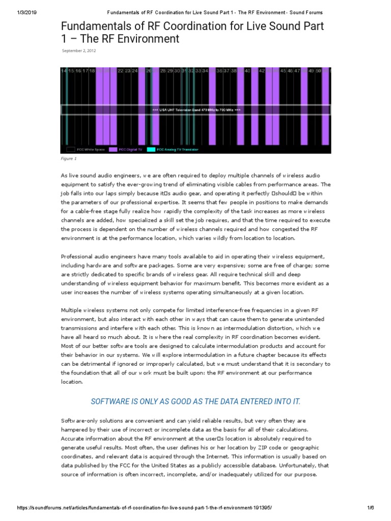 Fundamentals of RF Coordination For Live Sound Part 1 - The RF ...