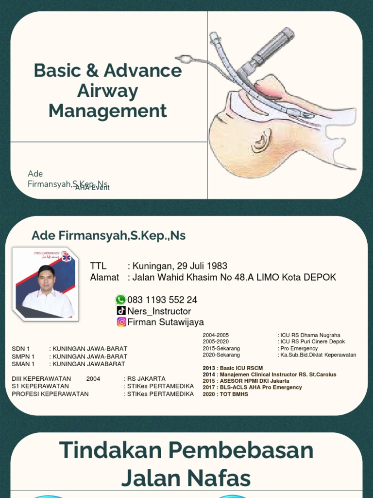 Basic & Advance Airway Management - NsAdeFirmansyah | PDF