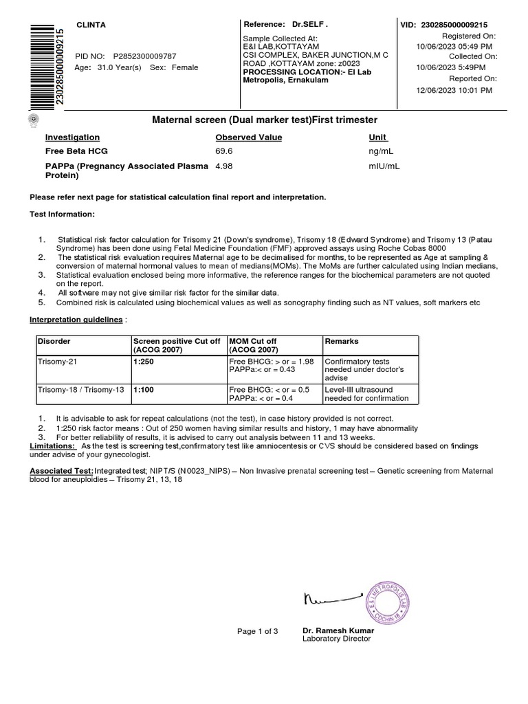 Report-230285000009215 CLINTA F0093 10jun2023 174938 | PDF | Clinical ...