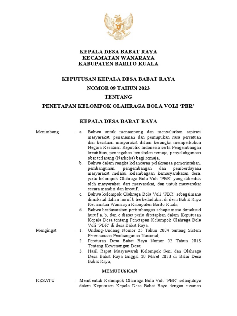 SK Bola Voli PBR | PDF