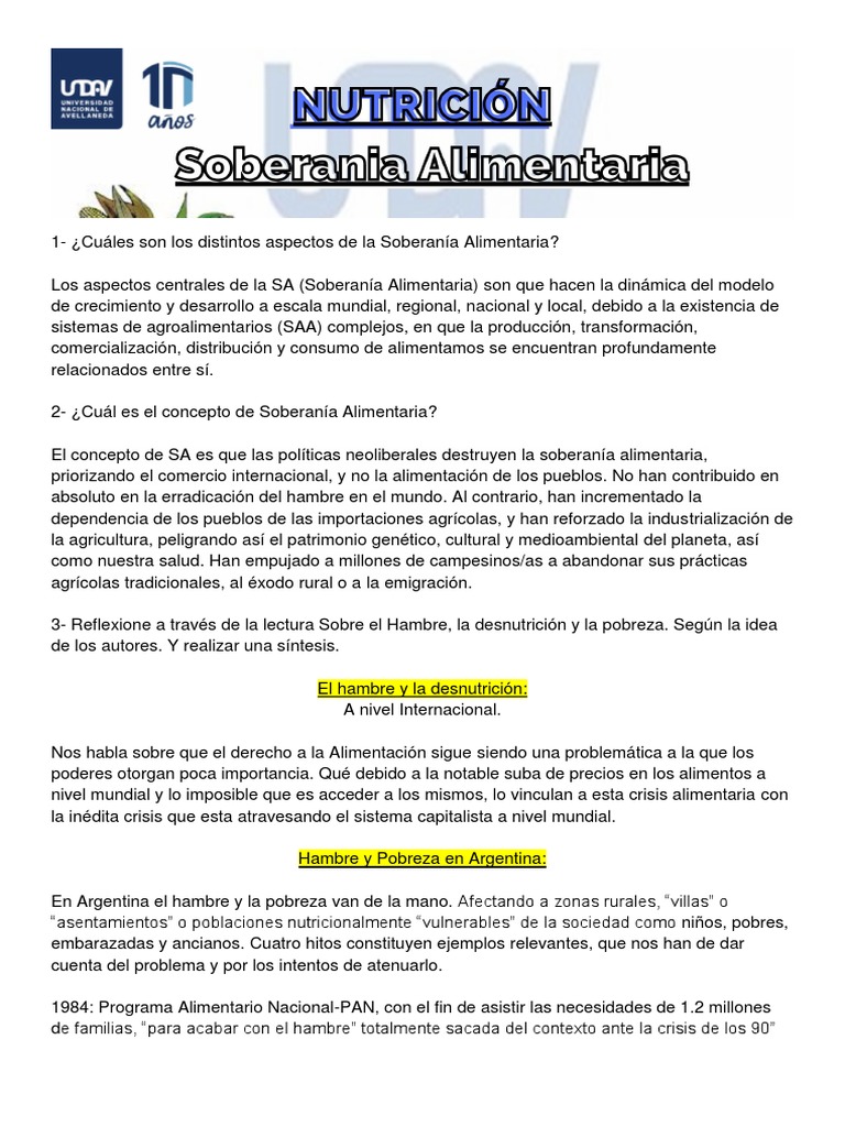 Soberania Alimentaria | PDF | Agricultura | Alimentos