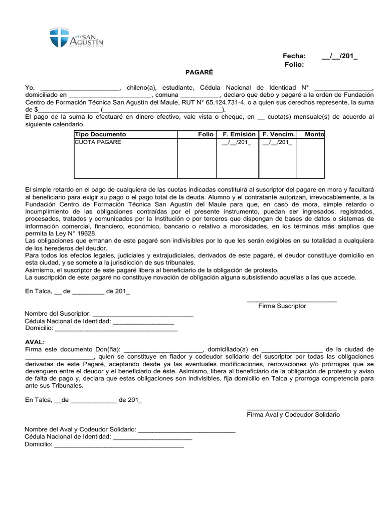 Modelo Pagaré 2020 | Descargar gratis PDF | Pagos