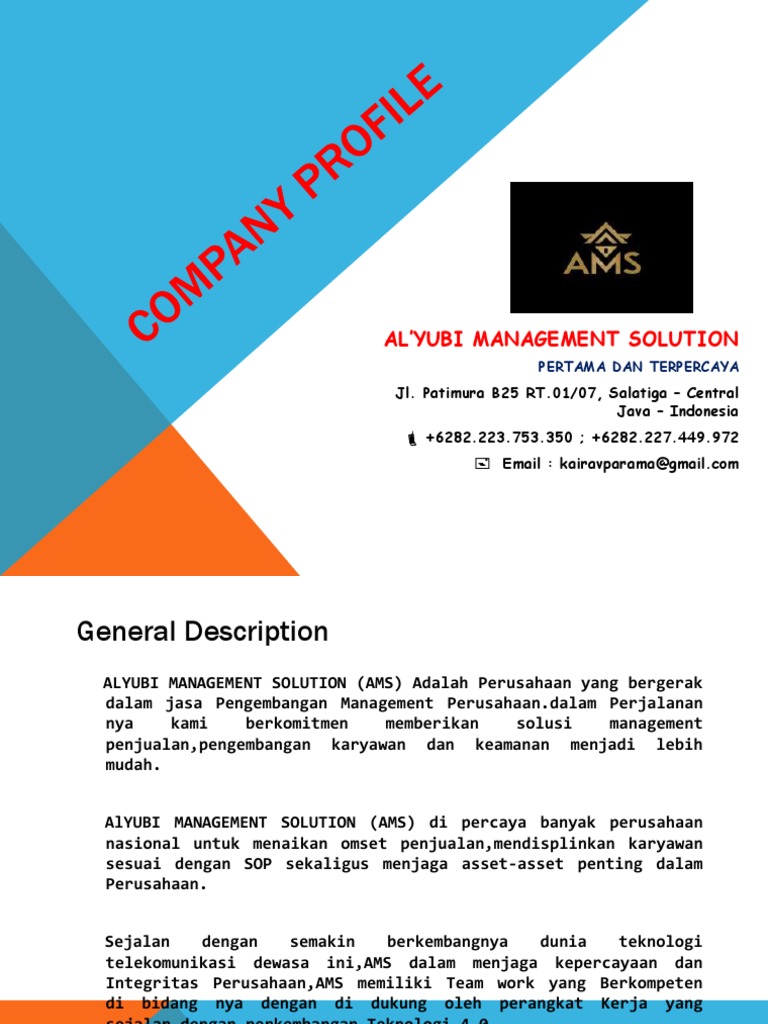 Profil Perusahaan Al'yubi Management | PDF
