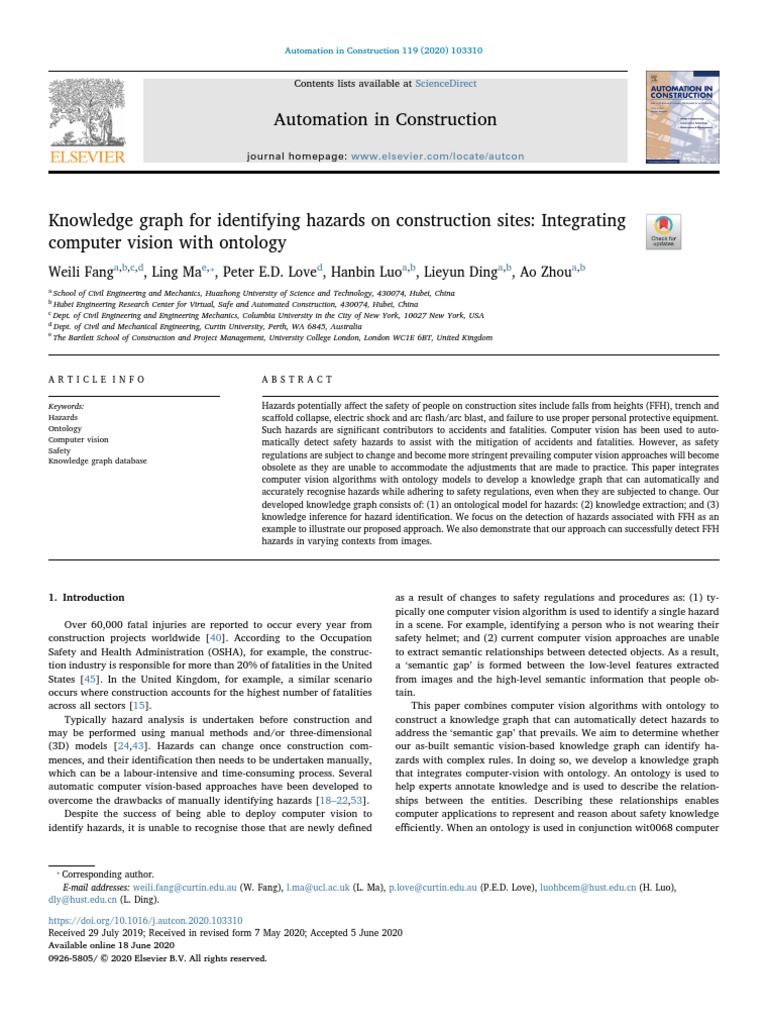 Knowledge Graph For Identifying Hazards On Construction Sites | PDF ...