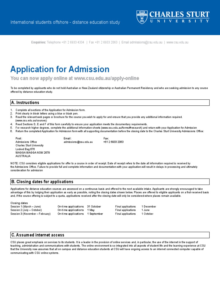 Application For Admission: You Can Now Apply Online at WWW - Csu.edu ...