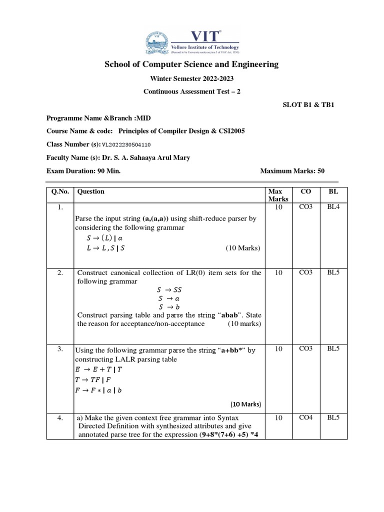 CD - Cat-2-Qp - Key | PDF | Parsing | Computing