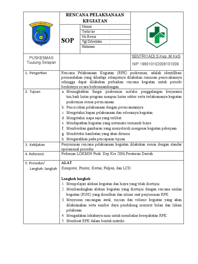 Sop RPK F | PDF | Bisnis