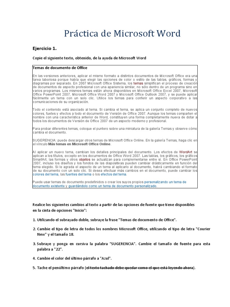Practica Word | PDF | Microsoft Office | Microsoft Word