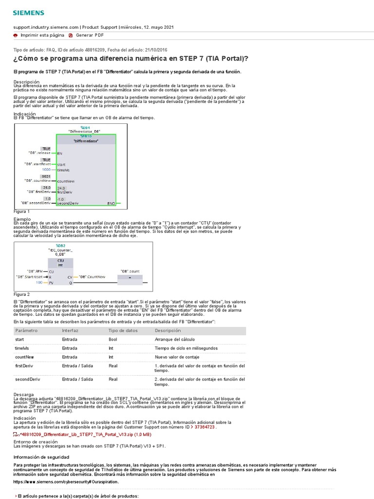 Programar Diferencias en STEP 7 | PDF | Derivado | Pendiente
