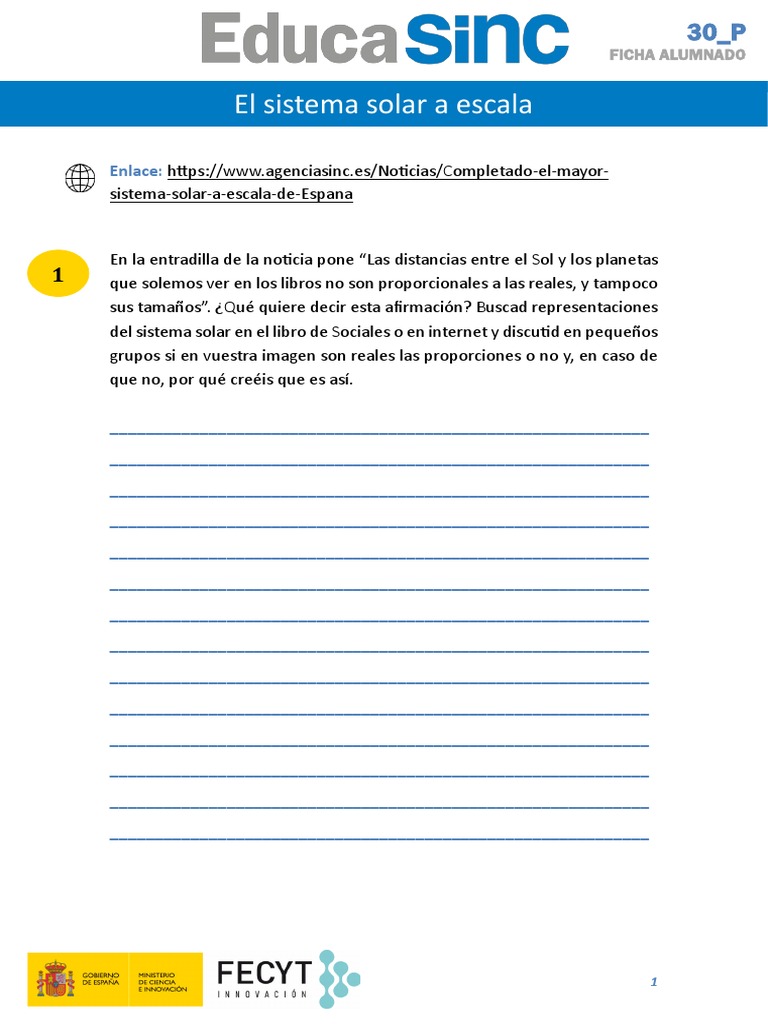 Sistema Solar a Escala Escolar | PDF | Sistema solar | Planetas