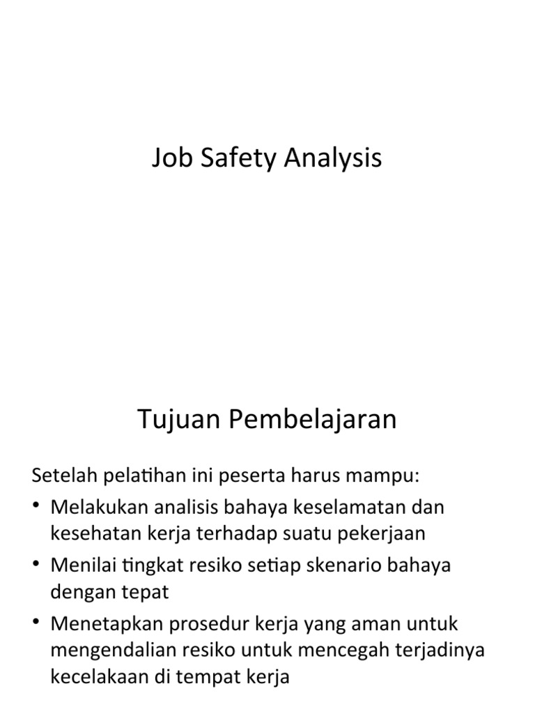 Analisis Keselamatan Kerja (JSA) | PDF