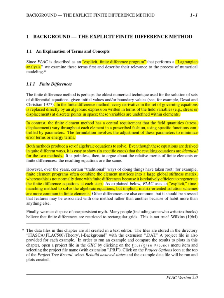Background - FDM and FLAC | PDF | Finite Element Method | Stress ...