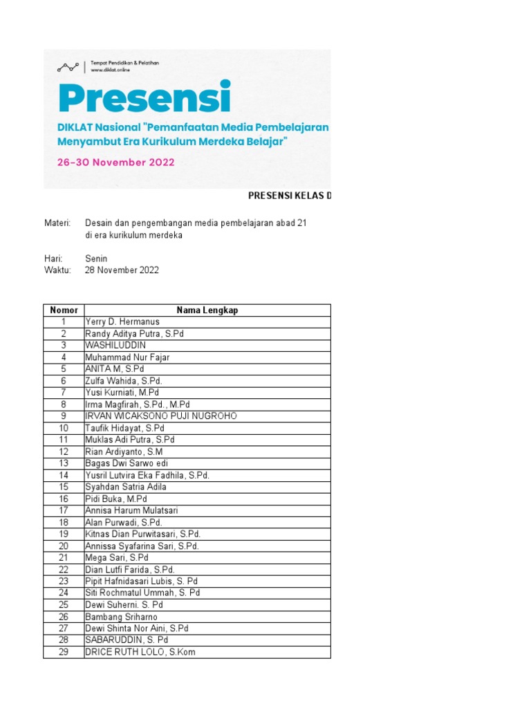 Presensi DAY 3 | PDF