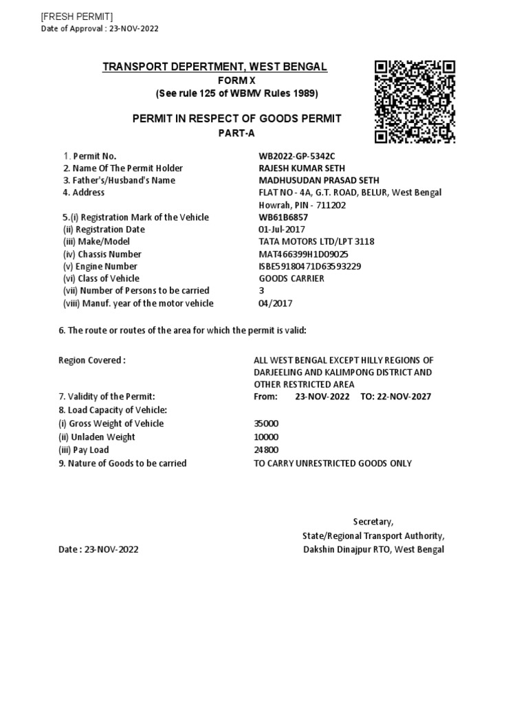 Truck Da Permit | PDF | Wheeled Vehicles | Land Transport