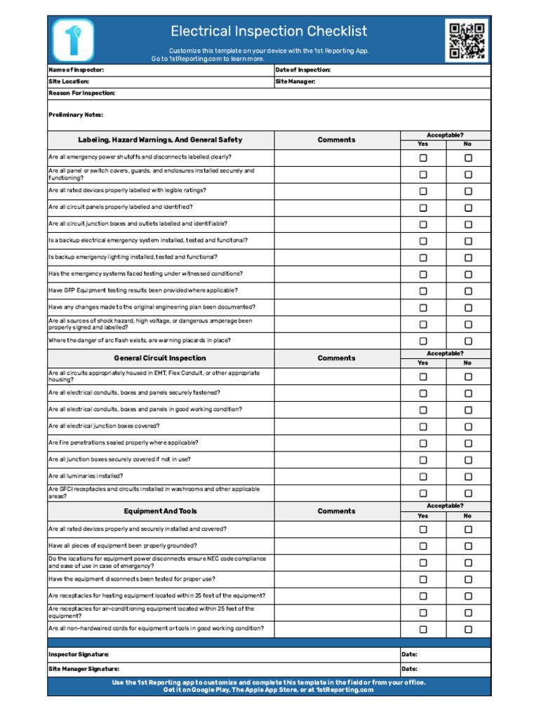 26 Electrical Inspection Checklist | PDF
