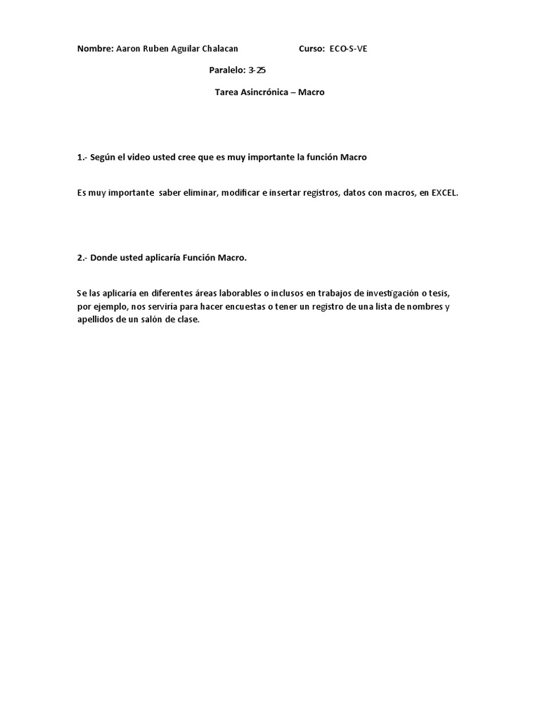 Tarea Asincronica - Macro (2) | PDF