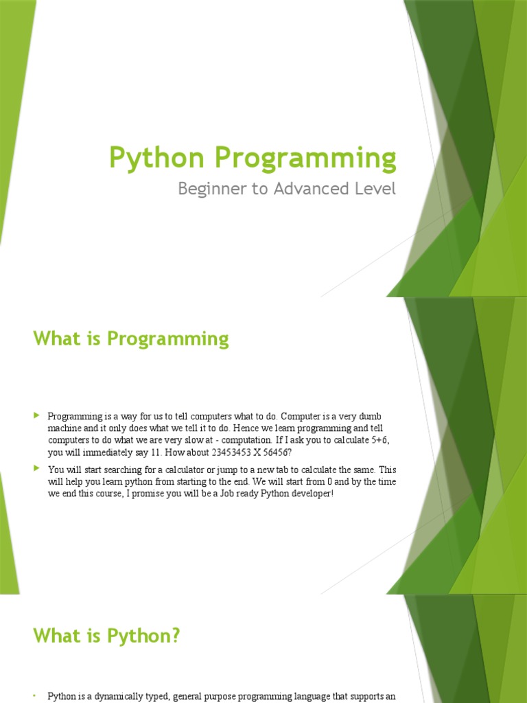 Python Programming Ppt0 Pdf Python Programming Language Computer Programming 4158