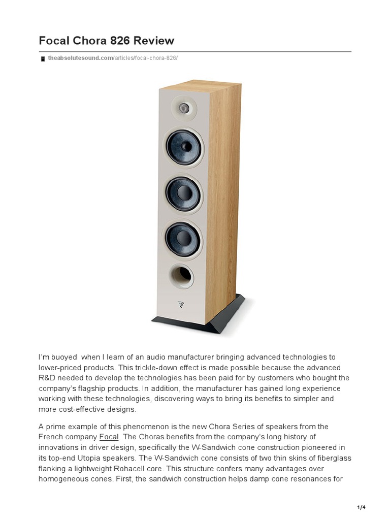 TAS-Focal Chora 826 Review | PDF | Loudspeaker | Audio Engineering