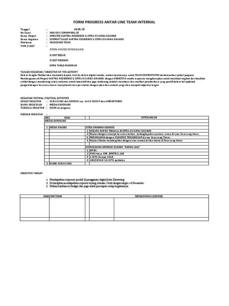 SURAT PENGAJUAN EVENT & MEDIA | PDF