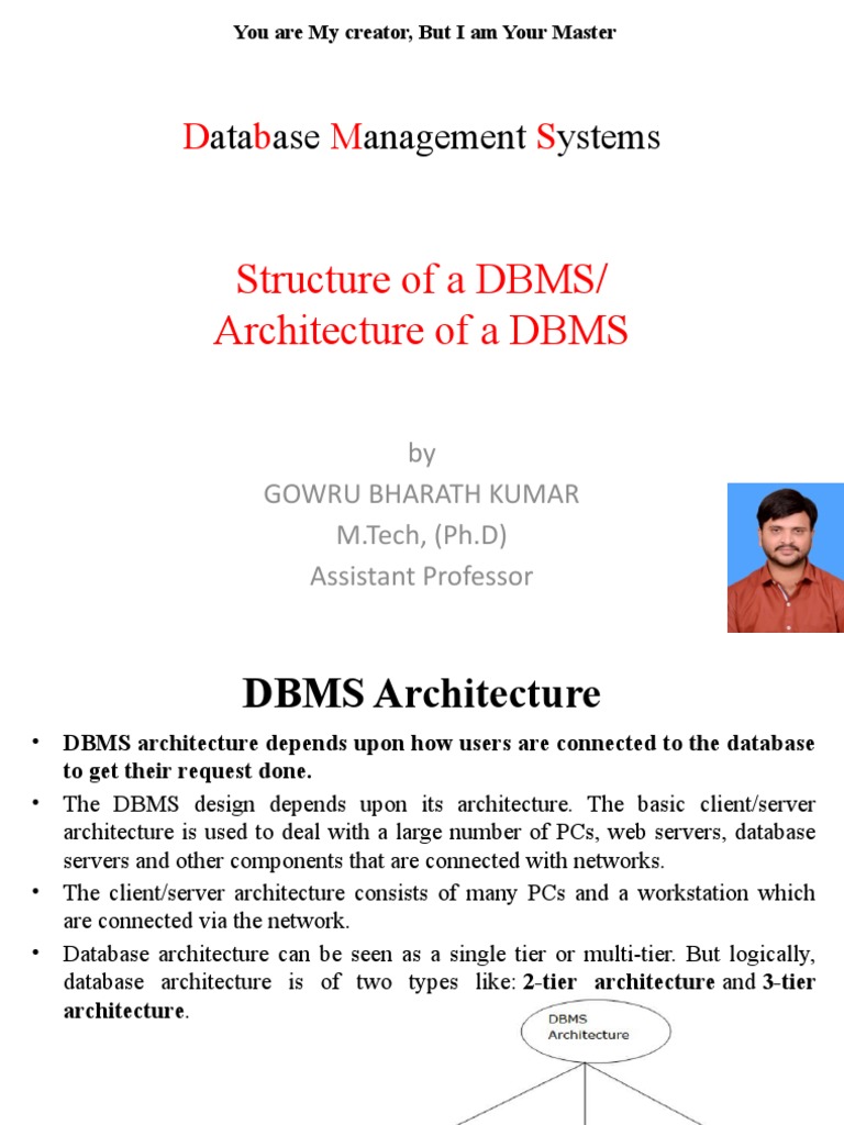 1.6 DBMS Architecture | PDF | Databases | Client–Server Model