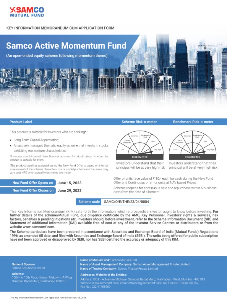 Samco Active Momentum Fund - KIM | PDF | Financial Risk | Derivative ...