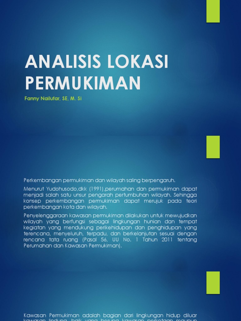 Analisis Lokasi Permukiman | PDF