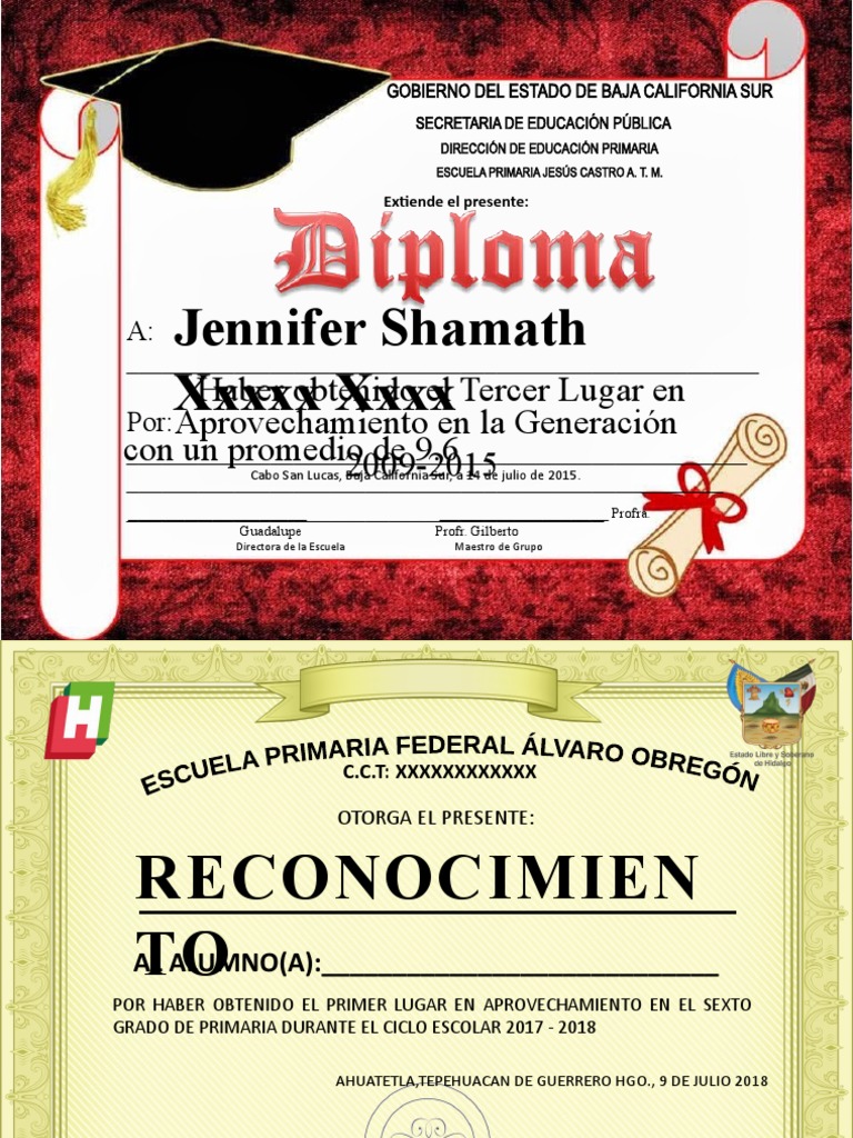 Diplomas y Reconocimientos Editables | PDF | Juventud | Etapas educativas
