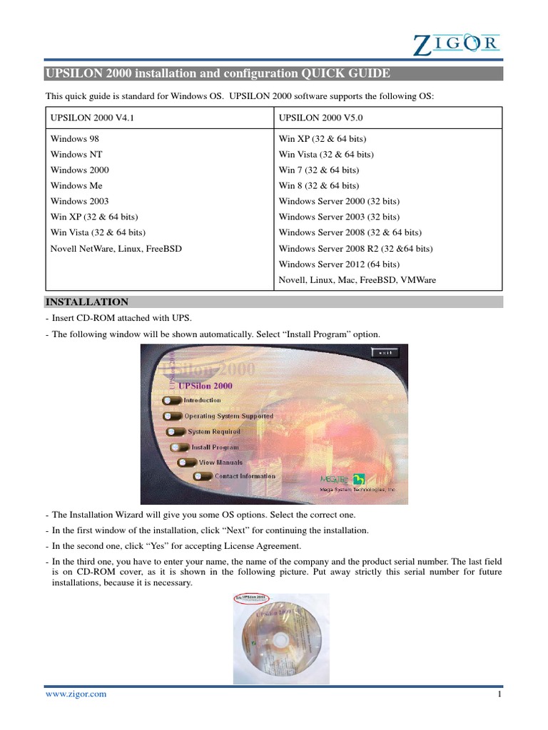 UPSILON Quick Guide | PDF | Microsoft Windows | Windows 2000