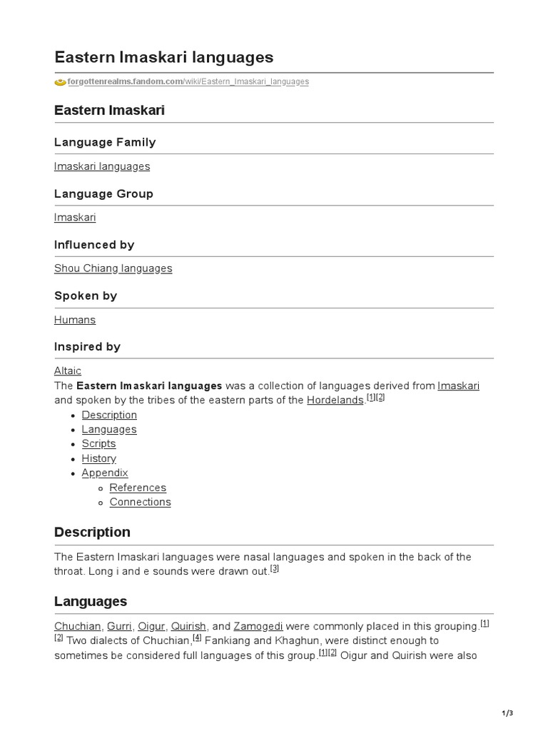 Eastern Imaskari Languages | PDF | Human Communication | Linguistics