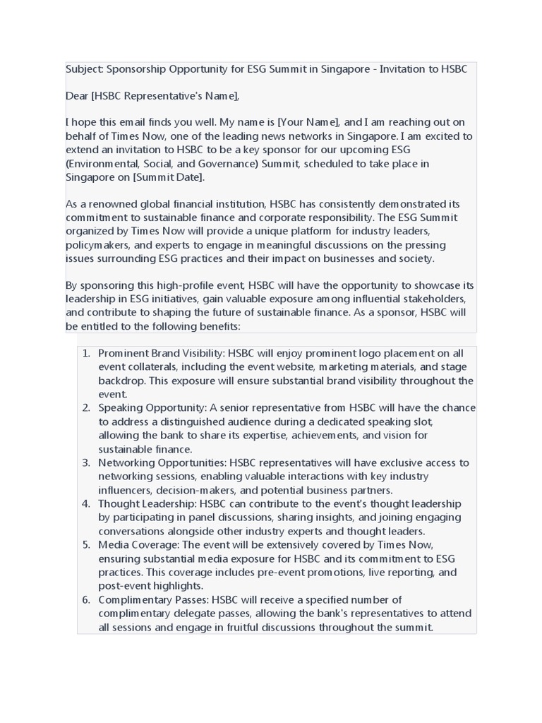 ESG Letter | PDF | Hsbc | Economies