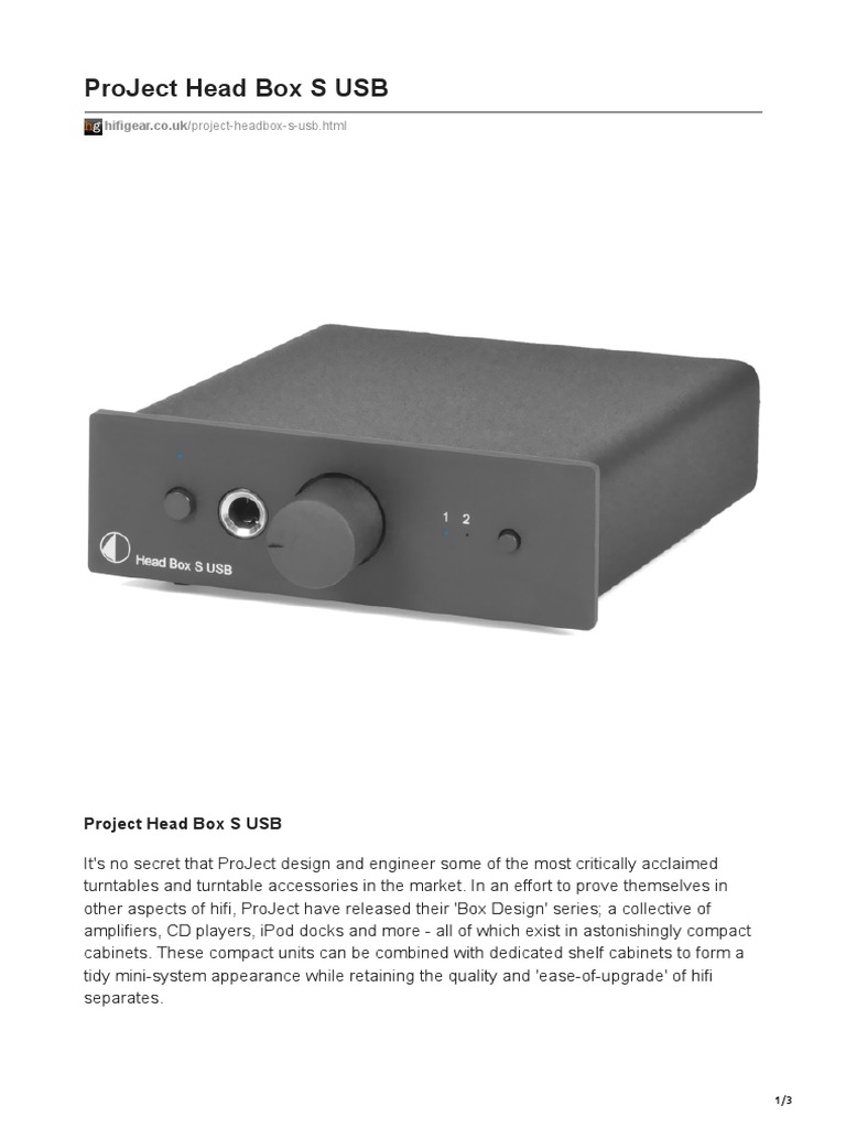 ProJect Head Box S USB | PDF | Headphones | Usb