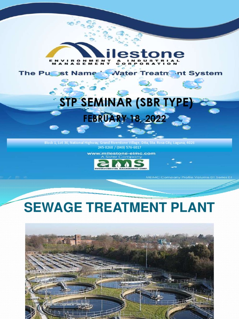 STP Presentation - SBR | PDF | Sewage Treatment | Water Pollution