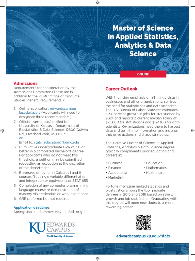 Online Appliedstats Ms Programguide - Web - 2020 | PDF | Statistics | Mathematical Statistics