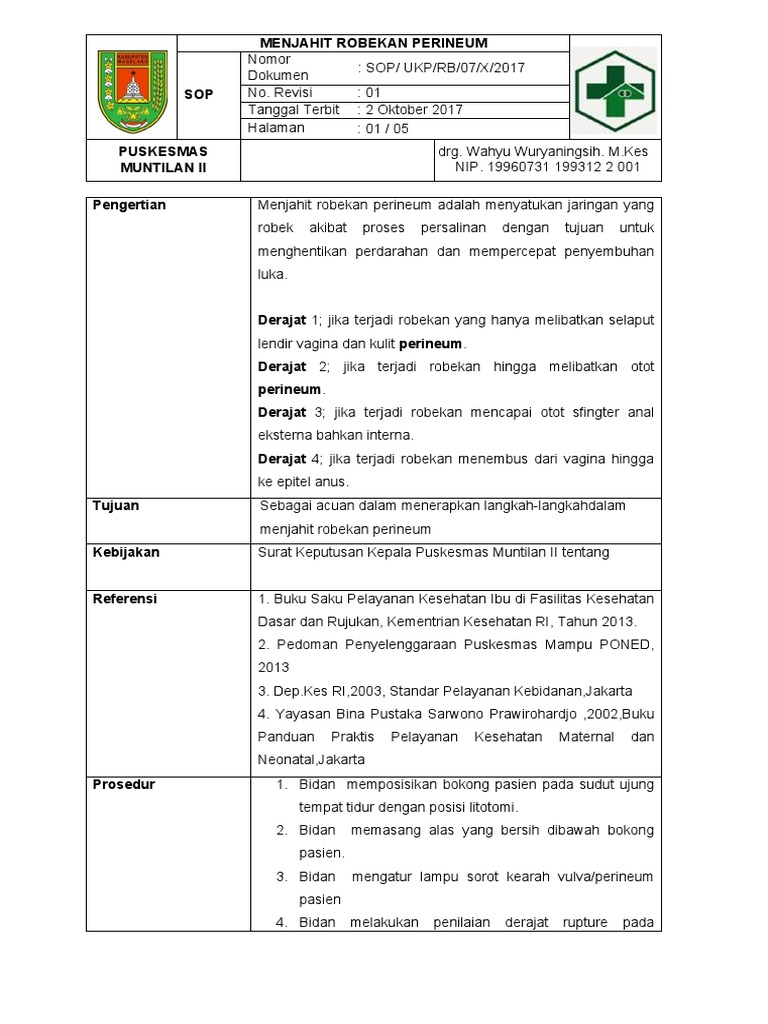 Sop Menjahit Robekan Perineum | PDF