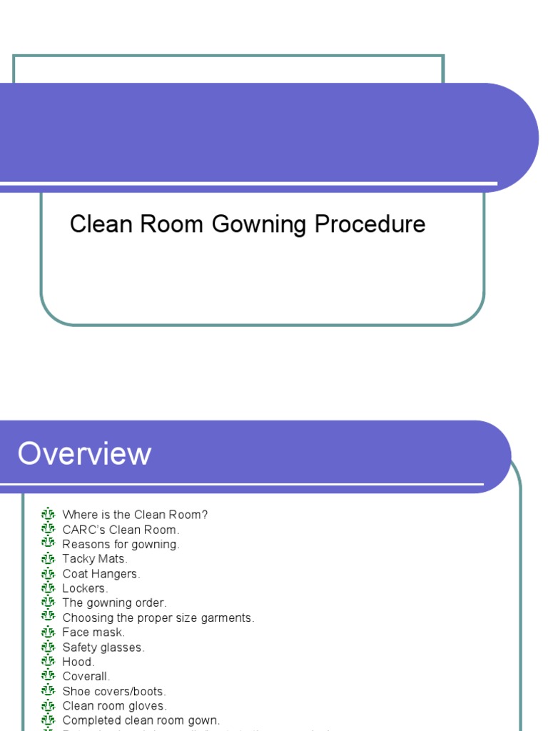 Procedure Clean Room Gowning | PDF | Glove | Clothing